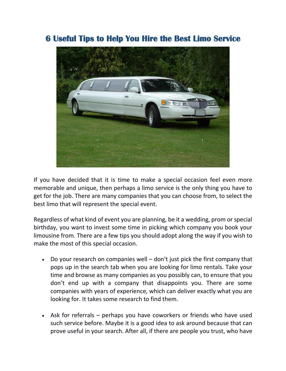 Ultimate Tips for Getting the Most Out of Limo Services